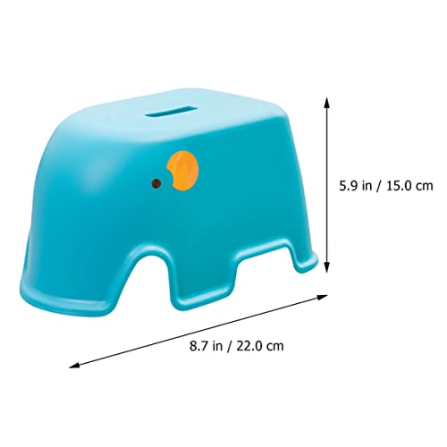 HONMEET 2pcs Chairs Stool Textured Sitting Toilet Room Minimalist Plastic Bathroom Bedroom Practical Home Cartoon Toddler Kitchen Mini Safety Creative Potty Elephant Cute Step Loft