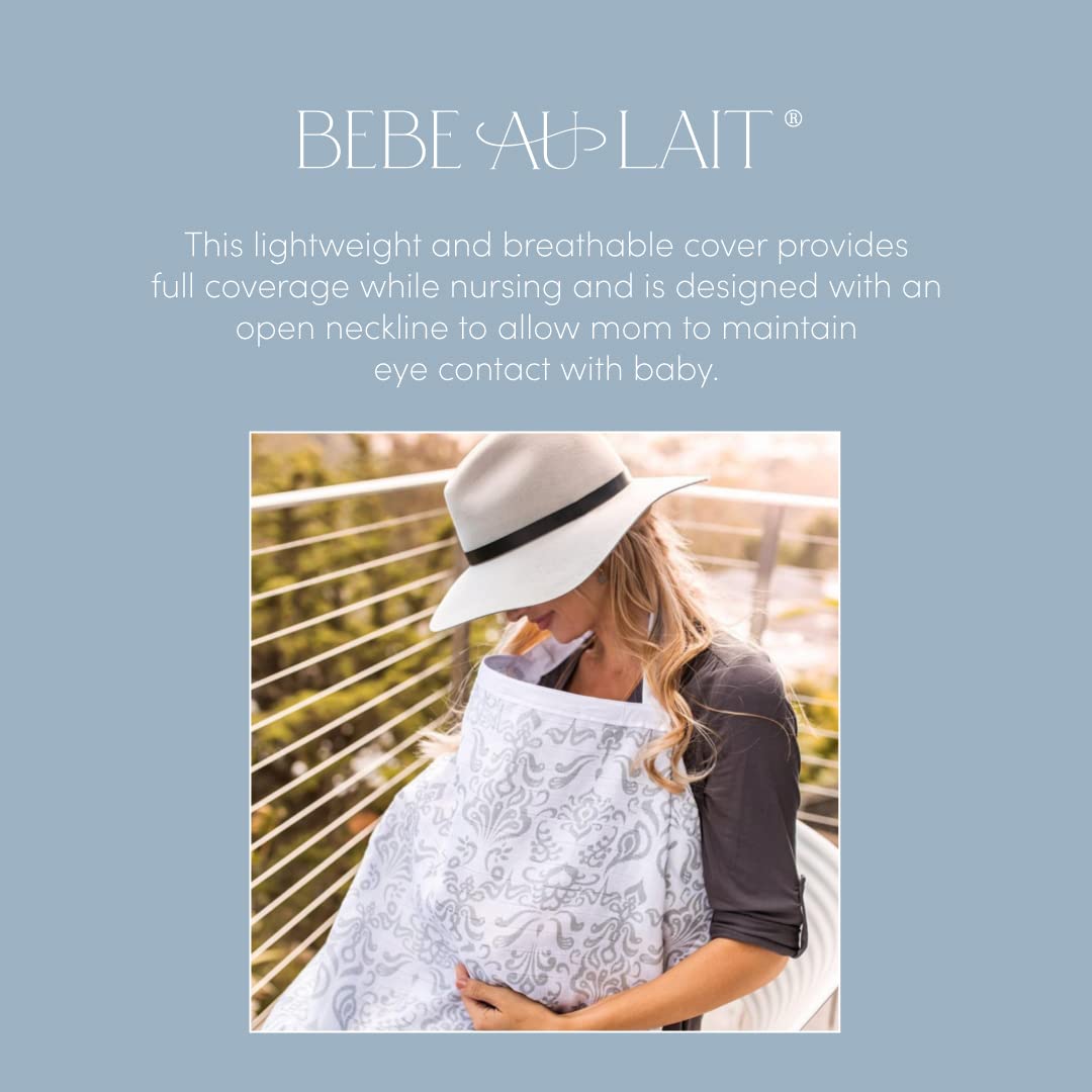 Bebe au Lait Nursing Cover, Apron, Shawl, Privacy Covers for Breast Feeding & Pumping, Breastfeeding Cover for Mom, Soft, & Breathable Muslin Cotton, Full Coverage, One Size Fits All - Atherton