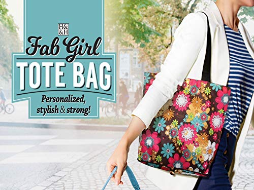History & Heraldry Fab Girl Foldable Tote Bags – Eco-Friendly Shoulder Tote – Reusable Tote Bag or Mom Bag – Multifunctional Utility Tote – Ideal Gift Tote Bag - Sparkle Multicolored Tote Bag, 16x15”