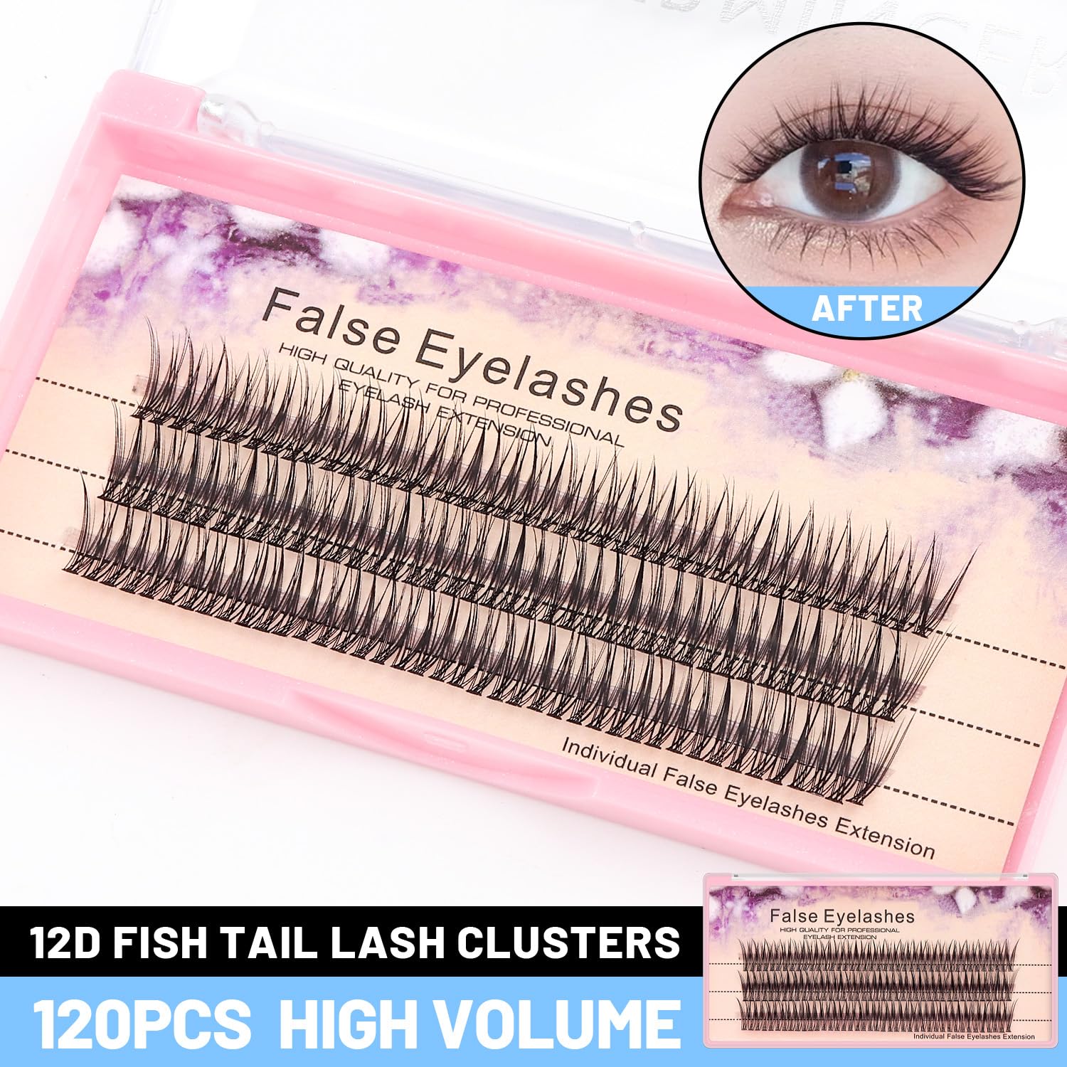 Scala 8-16mm to Choose Fish Tail Design 120pcs Thickness 0.1mm C Curl 12 Root Women Lady Individual Black False Eyelash Cluster Eye Lashes Extension Tools (12mm)