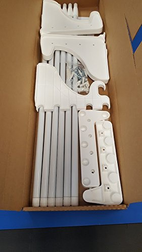 EZ Shelf-Expandable-Closet Shelf with Hanging Rod- 42.5β to 75β -White-Easy Install to Backwall(Floating)-Wire Closet Shelving Alternative-(EZS-SCRW72-1-2)