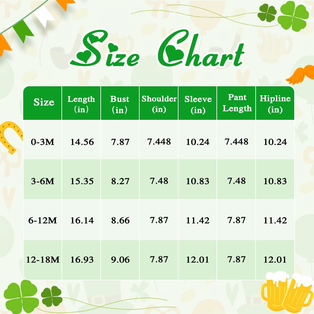 AIKSIWAI Newborn Baby Girl St. Patrick/Easter Day Outfit Print Romper Tops Bell Bottom Pants Headband 3Pcs Clothes Set