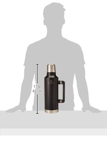 Stanley Classic Vacuum Insulated Wide Mouth Bottle - BPA-Free 18/8 Stainless Steel Thermos for Cold & Hot Beverages – Keeps Liquid Hot or Cold for Up to 24 Hours – Matte Black, 2.5qt