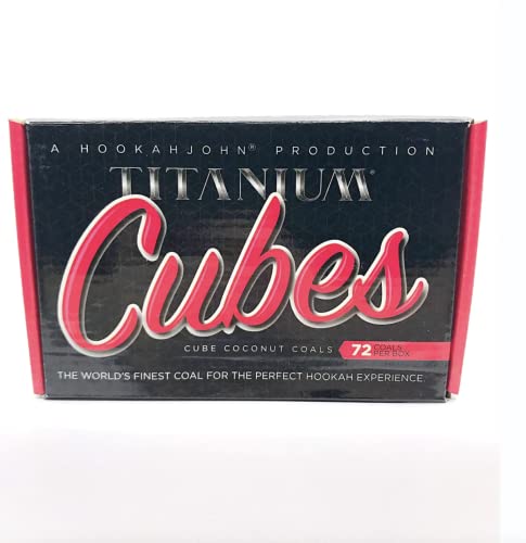 HookahJohn Titanium Coconut Hookah Coals - 72 Count Cubes