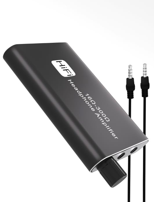 BEBSR Portable Headphone Amplifier - HiFi Earphone Amp with Two-Stage Gain Switch, Aluminum Matte Surface, 16-150 Ohm Compatibility