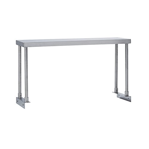Fenix Sol Commercial Kitchen Stainless Steel Single Overshelf, 12" W x 96" L x 19" H, NSF Certified