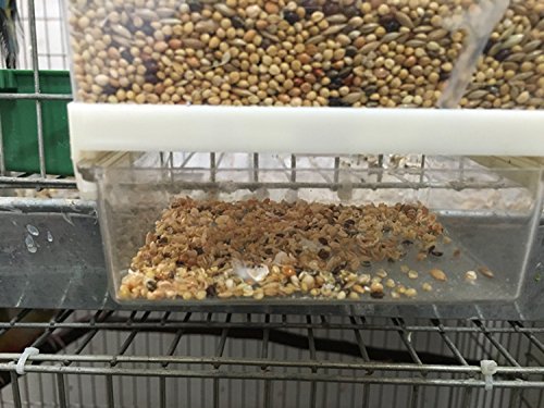 Hypeety Automatic Bird Feeder No Mess Pet Feeder Seed Food Container Perch Cage Accessories for Budgerigar Canary Cockatiel Finch Parakeet