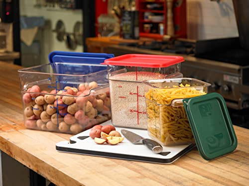 Carlisle FoodService Products Squares Square Food Storage Container with Stackable Design for Catering, Buffets, Restaurants, Polycarbonate (Pc), 12 Quarts, Clear