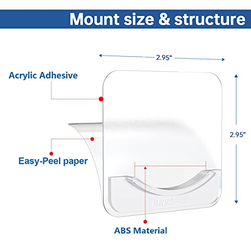 BRIOFOX Adhesive Shower Curtain Rod Holder | No Drilling | Invisible Wall Mount Holder | Transparent Rod Retainer, 2 Pack(Rod Not Included)