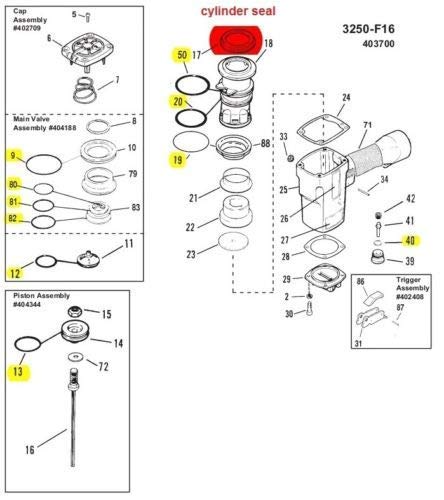 402725 O ring Cylinder Seal Kit for Paslode Finish Nailer 3250 3200 3150