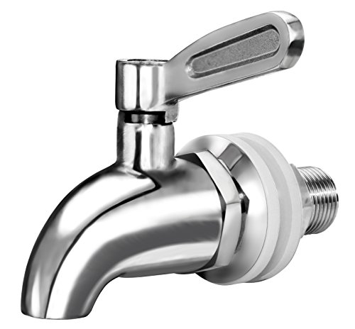 Beverage Dispenser Replacement Spigot with Anti-Clogging Cap, Stainless Steel Polished Finished, Water Dispenser Replacement Faucet, fits Berkey and other Gravity Filter systems as well