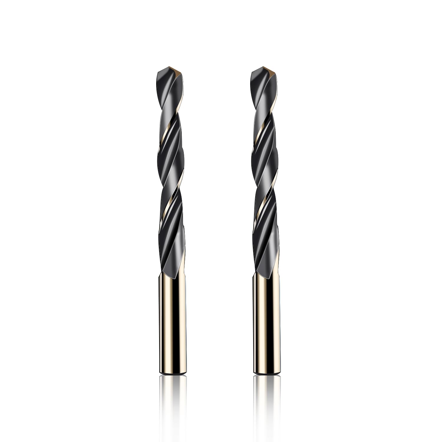 Aopin 2pcs HSS 9/16" Inch (14mm) Metric Gold Cobalt Titanium High Speed Steel Twist Drill Bit,Suitable for Cast Iron,Stainless Steel,Copper, Wood,Plastic,Other Material Products