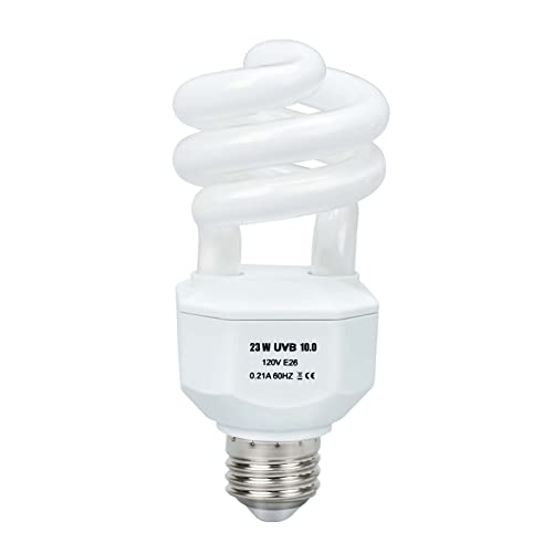 BOEESPAT UVB Reptile Light 10.0, 23W Desert UVA UVB Bulb for Reptiles, Compact Desert Terrarium Lamp, Reptile UVB Light Bulb for Bearded Dragon, Lizard, Tortoise, Snake, Gecko