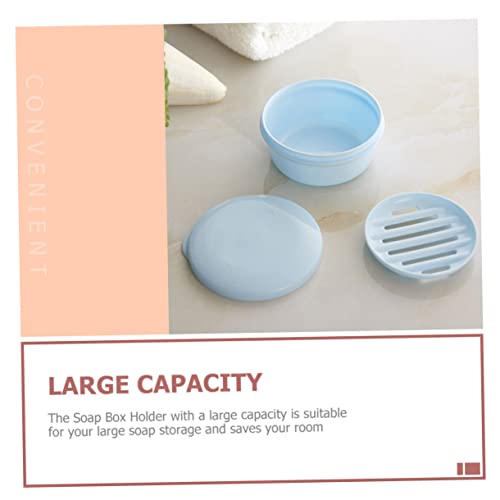 ABOOFAN 4 Pcs Boxes Soap Dish with lid soap Bag soap Storage Rack bar soap for Gray Hair soap Drainer Tray Green soap Sink Storage Rack Holder Printable Travel pp Suitcase