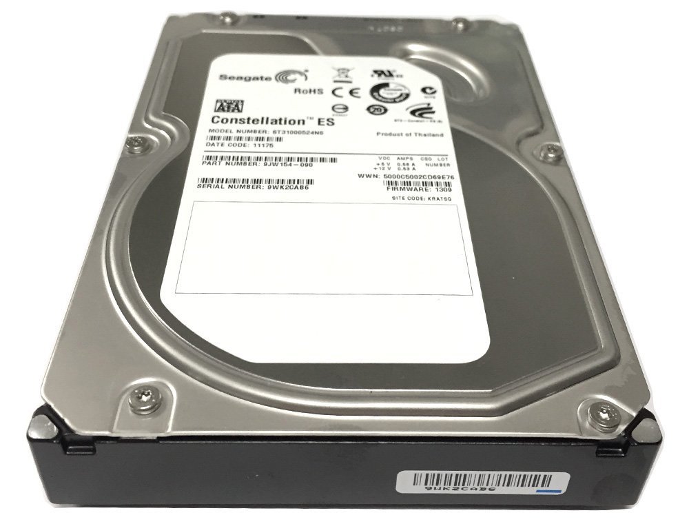 Seagate ST31000524NS 1TB 7200RPM SATA II 3GB/s 64 MB Cache 3.5in Enterprise Hard Drive (PC, RAID, NAS, CCTV DVR) [Renewed] -w/1 Year Warrany