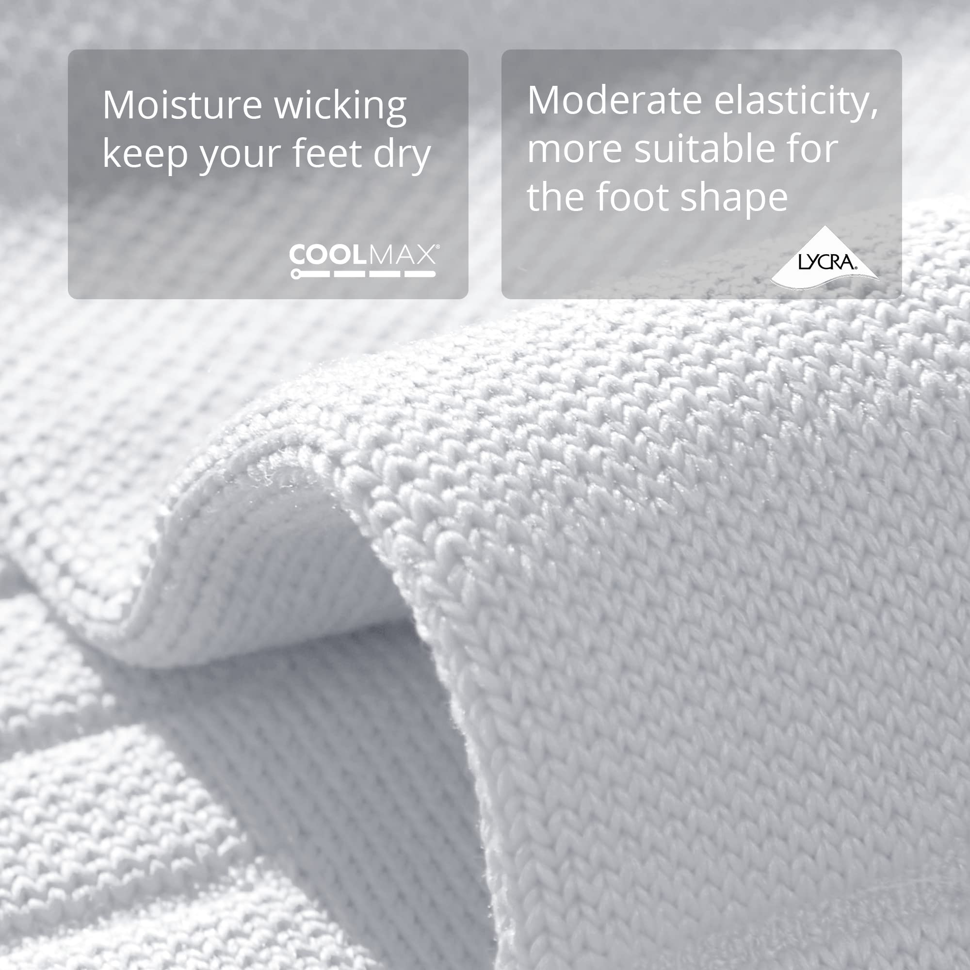AKASO 2 Pairs Ultralight Running Socks, Crew Coolmax Cotton Athletic Sport Quarter Hiking & Running Socks for Men & Women(White L)