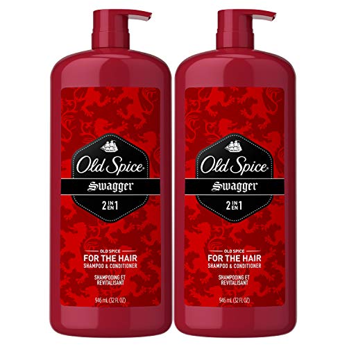 Old Spice, Shampoo and Conditioner 2 in 1, Swagger for Men, 32 Fl Oz, Pack of 2 - Old Version