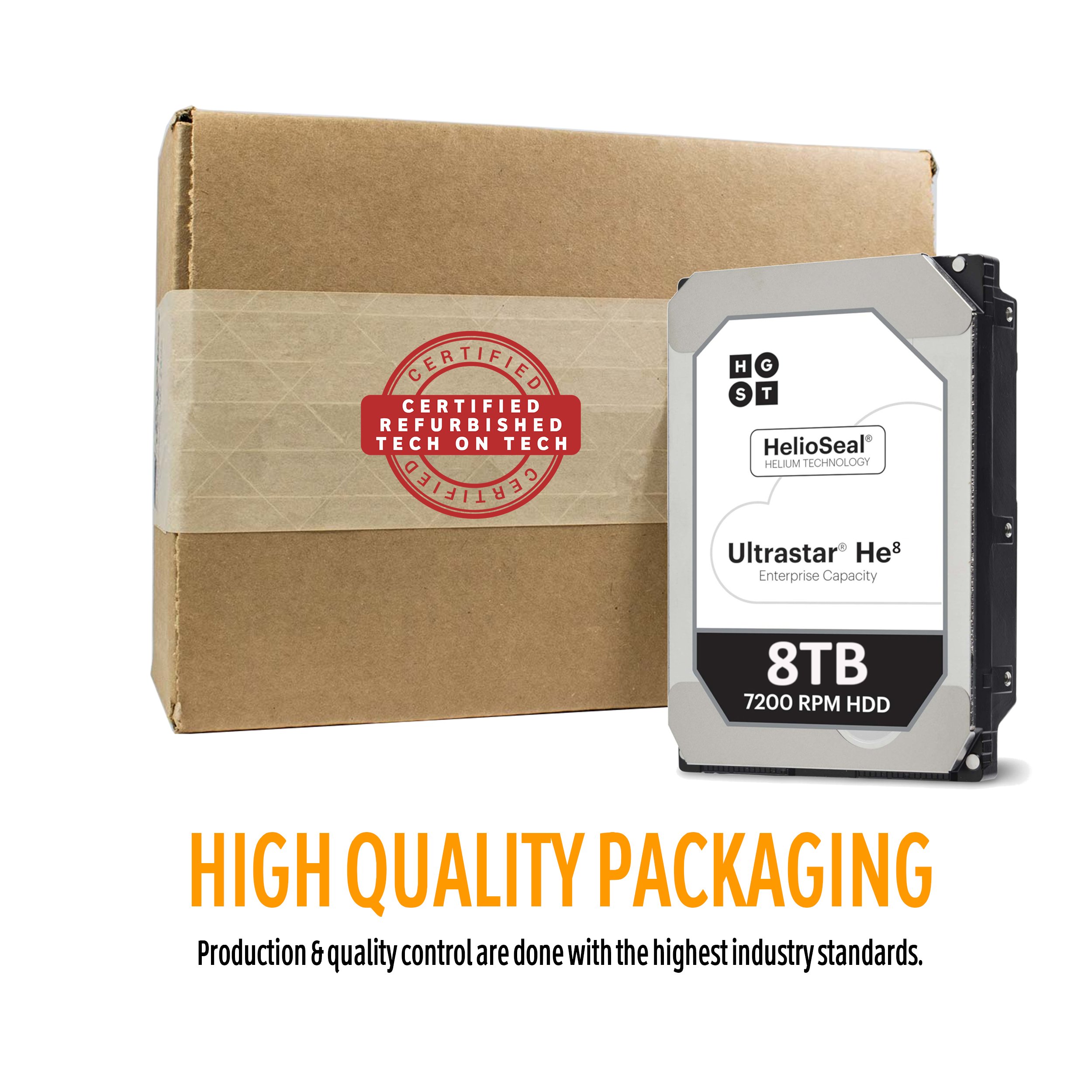 HGST Ultrastar He8 HUH728080ALE604 8TB 7200 RPM SATA 6Gb/s 3.5in 128MB 512e HDD (0F23668) (Renewed)