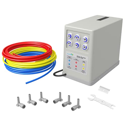 AQUATICLIFE Smart Buddie Booster Pump for 50-100 GPD Reverse Osmosis Water Filter Systems RO/DI Units, White, 12 Piece Set (540292)