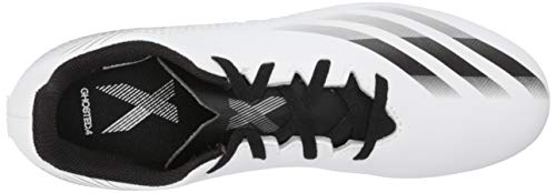 adidas Boy's X GHOSTED.4 Soccer Shoe, White/Black/Silver, 13 Little Kid
