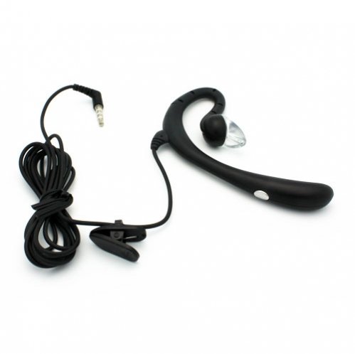 Behind-The-Ear WIRED Hands-free Headset MONO Headphone 3.5mm Single Earphone w Boom Mic for iPad, iPhone 6S 6 Plus 5S 4S - Samsung Galaxy S8 S8+ S6 S7 Edge S5 Note 5 4 3 - LG G5 G6 V20 - Google Pixel