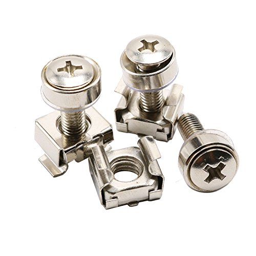 HH FASTENERS M6x16mm Rack Screws M6 Washers M6 Cage Nut Assortment Kit for Server Rack and Cabinet,Pack 50