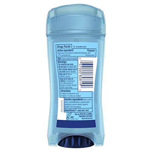 Secret Antiperspirant Deodorant for Women, Protecting Powder Scent, Clear Gel, Outlast Xtend, 2.6 Oz (Pack of 6)