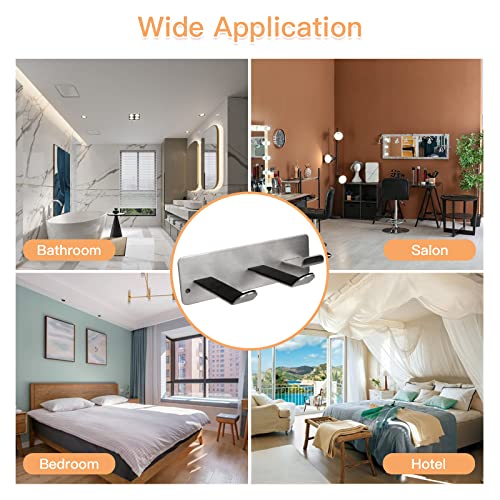 Blow Dryer Holder Wall Mount, Yimerlen Hair Dryer Holder Compatible with Dyson Hair Dryers for Bedroom and Bathroom (Silver)