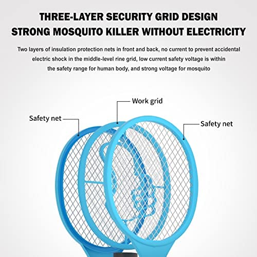 SUPERDRIVE Bug Zapper 2 Pack 3000 Volts Electric Fly Swatter Fly Killer Racket for Indoor and Outdoor 2AA Batteries not Included,Circularā¦