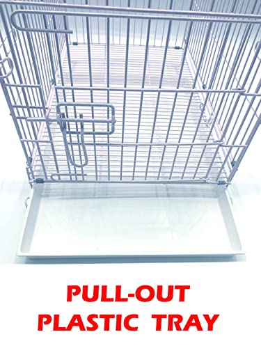 Collapsable Bird, Parrot, Dog, Bunny, Rabbit and Cat Carrier Travel Vet Carrier Cage (19" x 12" x 16"H, White)
