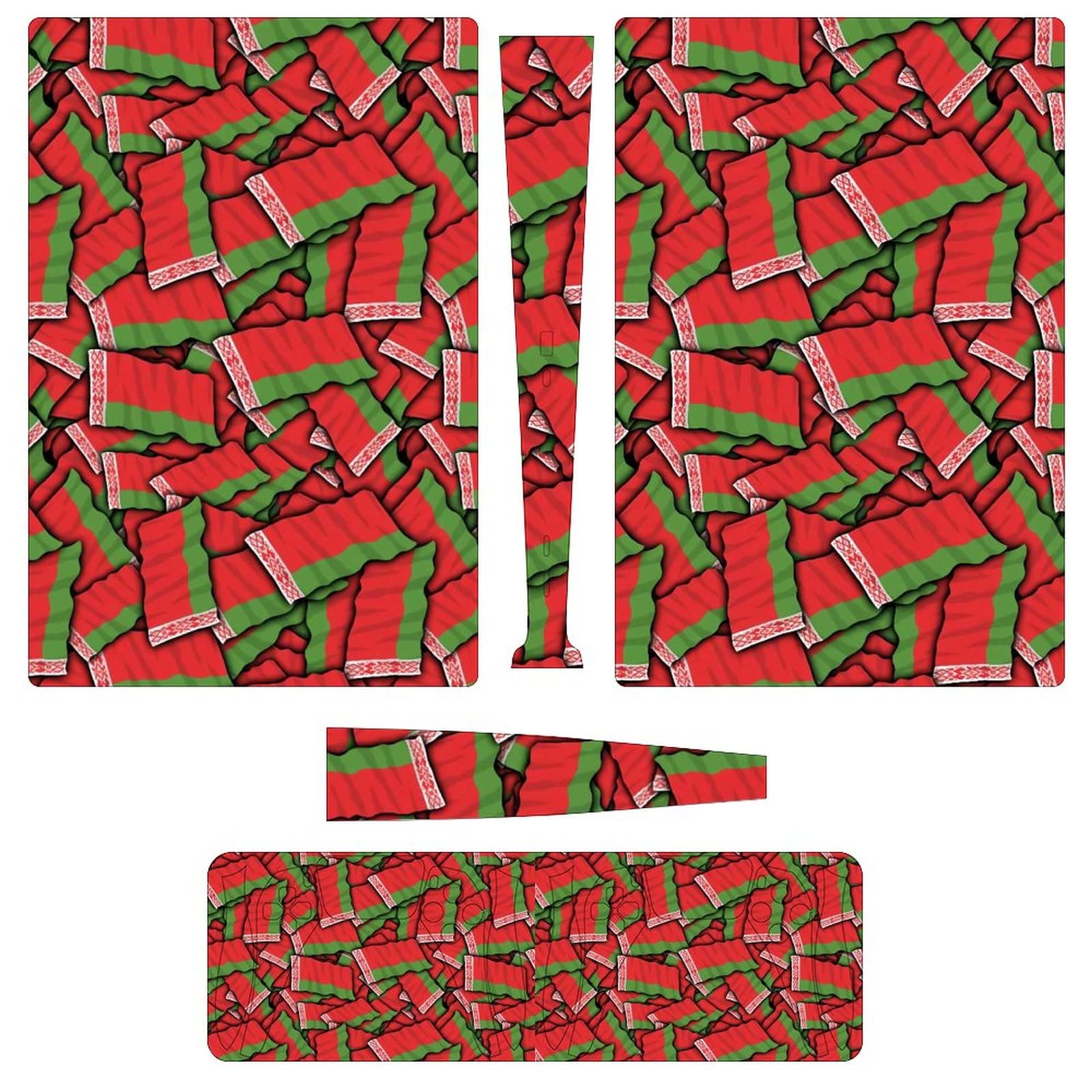 Belarusian Flag Compatible with PS5 Console and Controller Sticker Skin, Durable, Scratch-Resistant, and Bubble-Free (Digital Version)