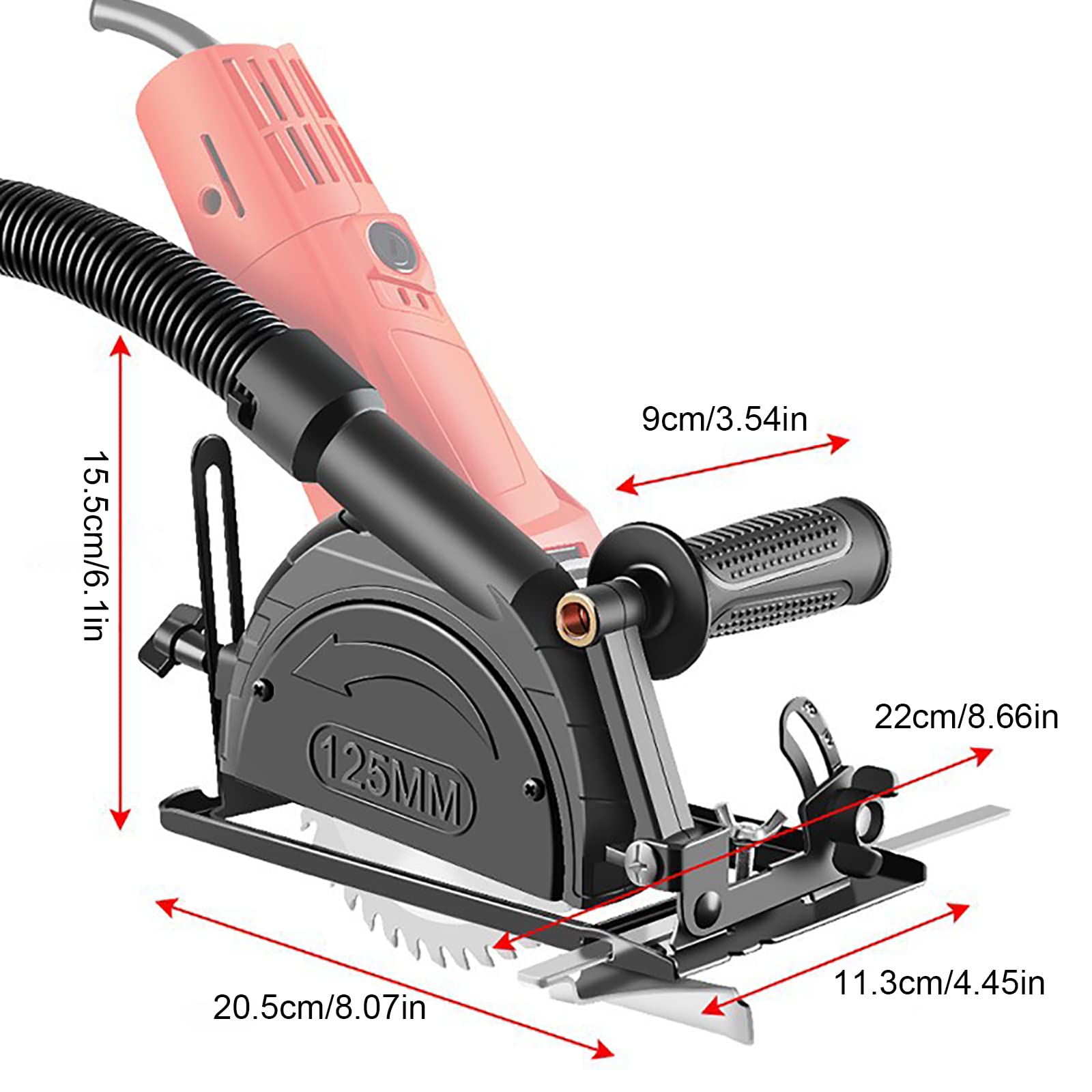 Angle Grinder Holder 45 Degree Adjustable Angle Grinder Accessories Cover for Safely Cutting and Grooving (1× Base Bracket 1× Ruler)