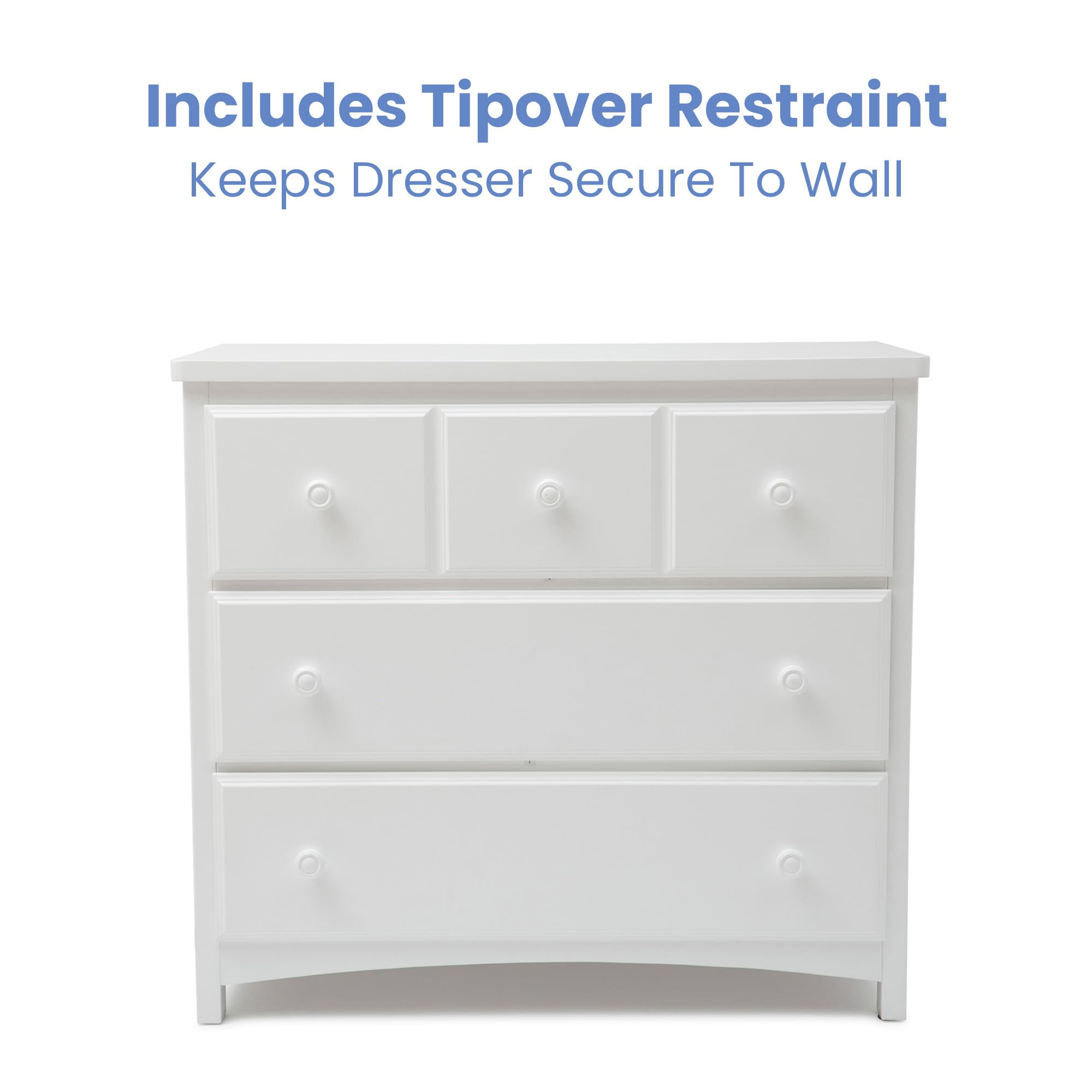 Delta Children 3 Drawer Dresser, Greenguard Gold Certified, White