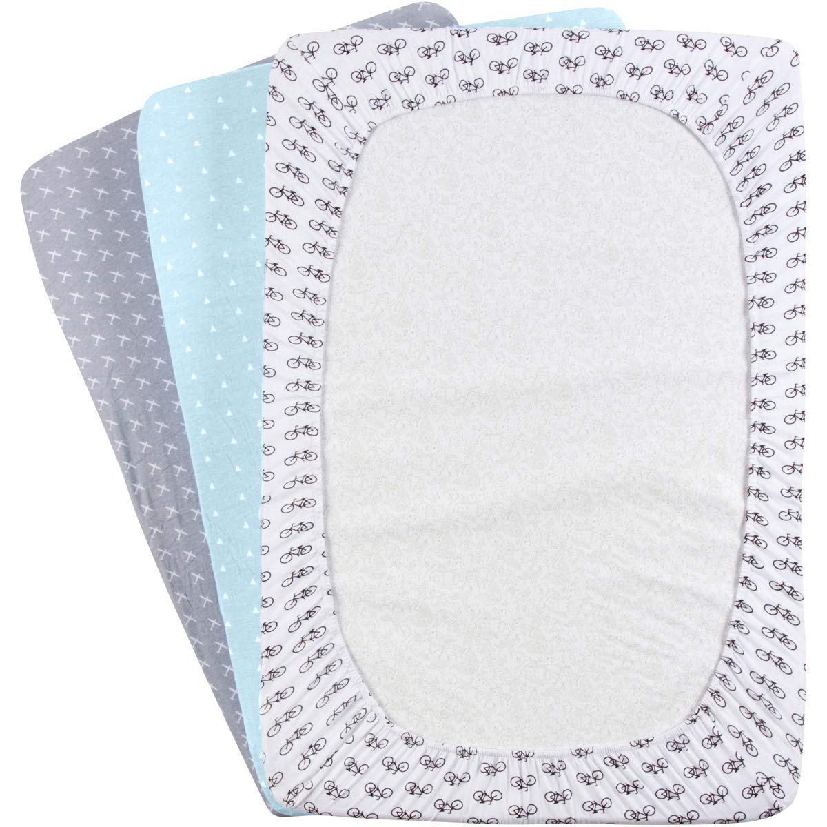 Pack n Play Sheets – Pack and Play Sheets 4 Pack – 100% Super Soft Jersey Knit Cotton Playard Mattress Sheets – Portable Playpen Sheet – Fitted Play Yard Mini Crib Sheet For Boy & Girl (24 x 38 x 5)