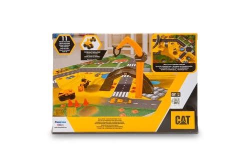 CAT Construction Toys, CAT Little Machines Vehicles Play Mat with Collectible Construction Vehicles, Sensory Toys for Kids Ages 3 and up