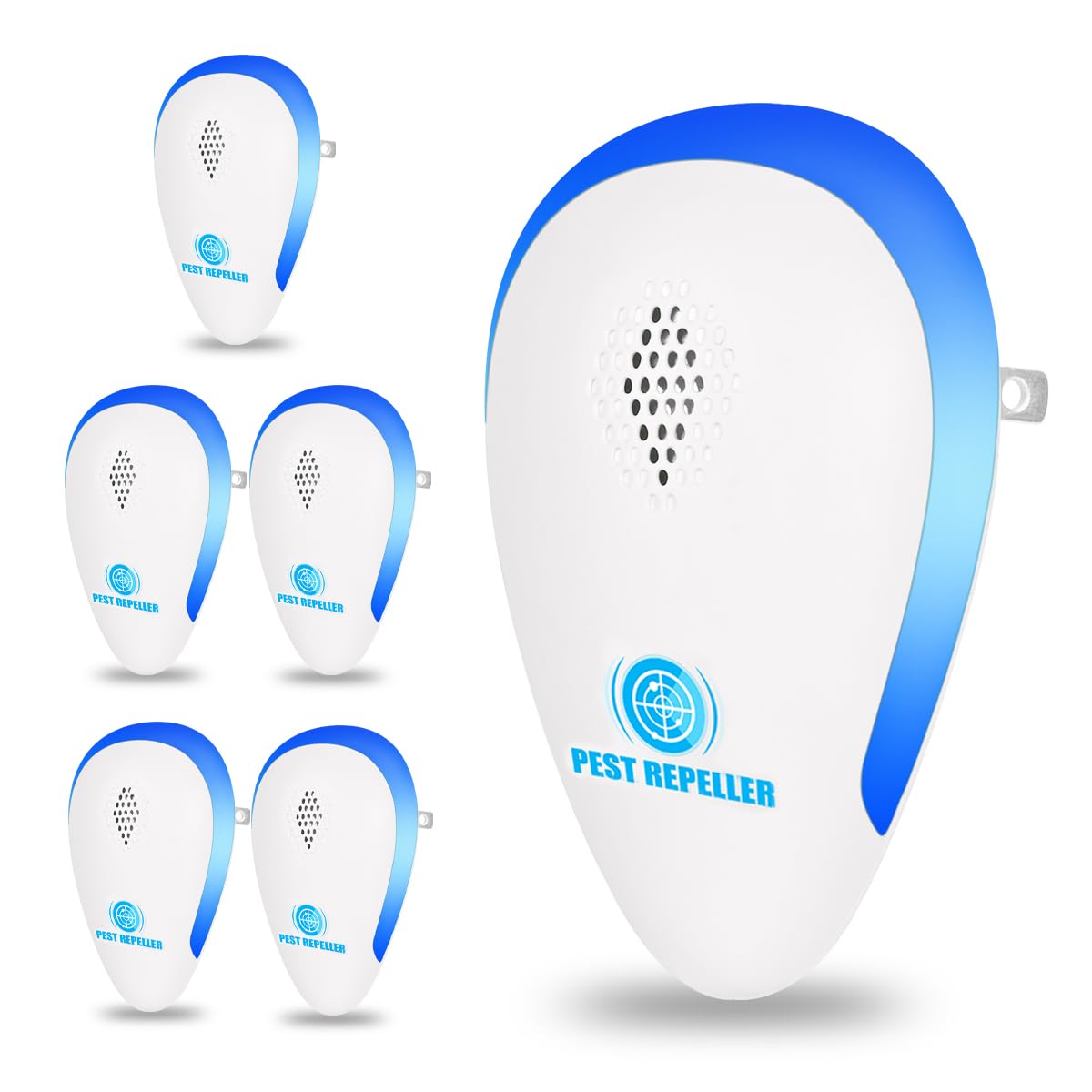 Ainforeuss Ultrasonic Pest Repeller, Indoor Pest Control for Mosquito, Mouse, Cockroach, Bug, Roach,Upgraded Electronic Plug-in Insect Repellent for House, Garages, Warehouses, Offices, Hotel,6 Pack