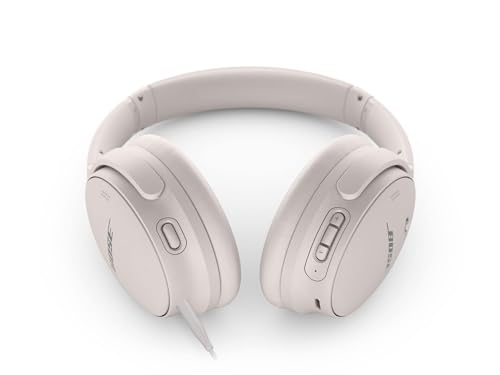 Bose QuietComfort 45 Wireless Bluetooth Noise Cancelling Headphones, Over-Ear Headphones with Microphone, Personalized Noise Cancellation and Sound, White Smoke