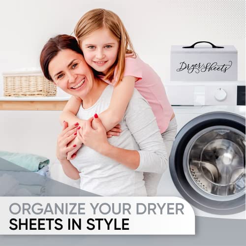 Dryer Sheet Container with Lid for Laundry Room Organization β Wooden Dryer Sheets Holder β Farmhouse Laundry Room Decor β Cute Modern Laundry Room Organization and Storage