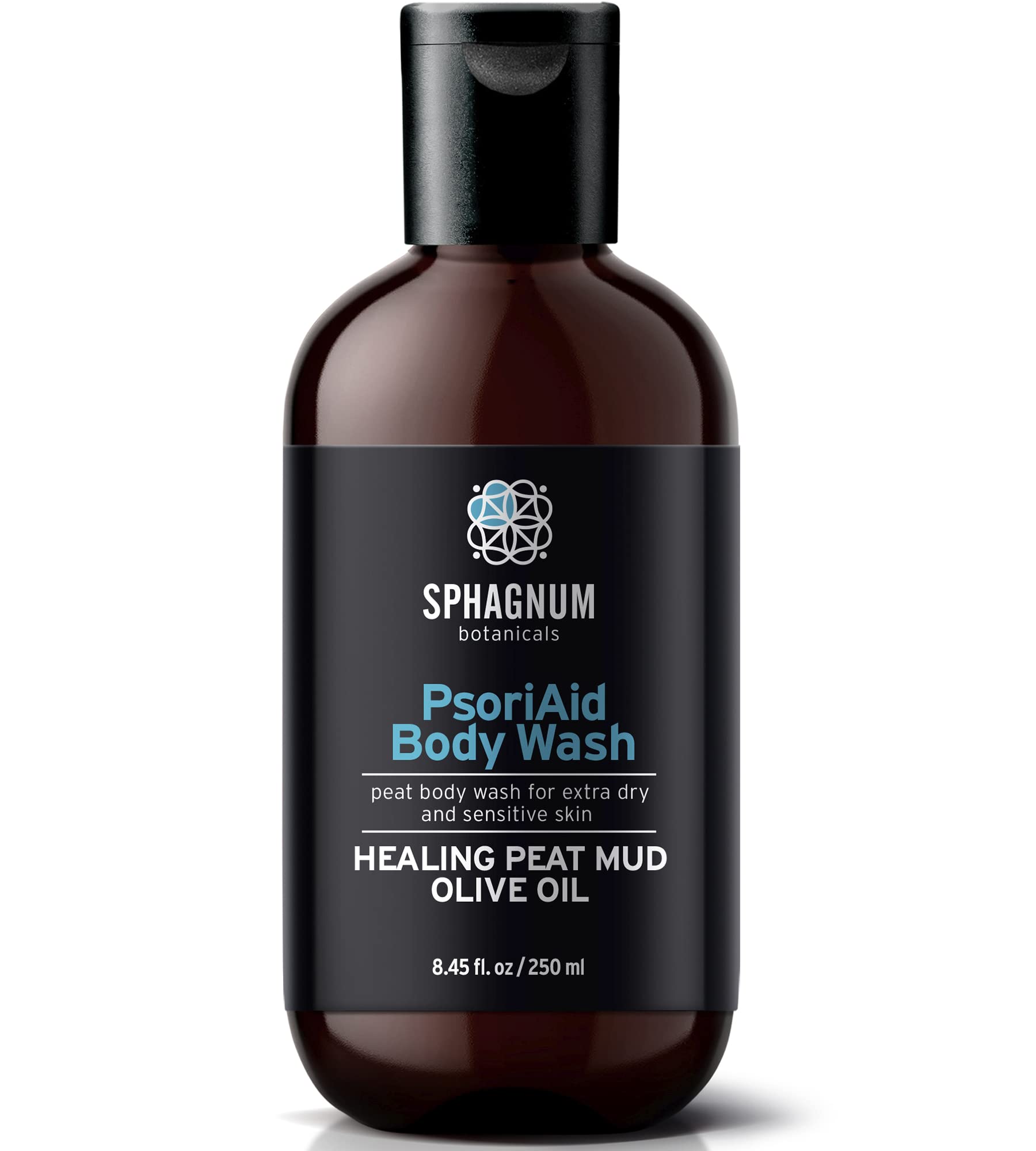 Sphagnum Botanicals Psoriasis Body Wash – Peat Mud and Olive Oil for Dry & Itchy Skin. 8.45 oz