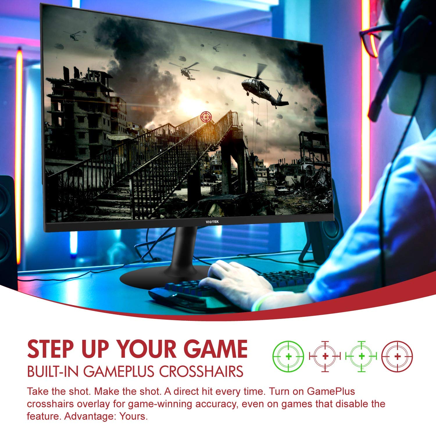 Viotek GFV24C 24-Inch Ultra-Thin 144Hz Gaming Monitor | 1080P 4ms (OD) | G-Sync-Compatible FreeSync FPS/RTS | HDMI DP 3.5mm | Zero-Tolerance Dead Pixel Policy (VESA)