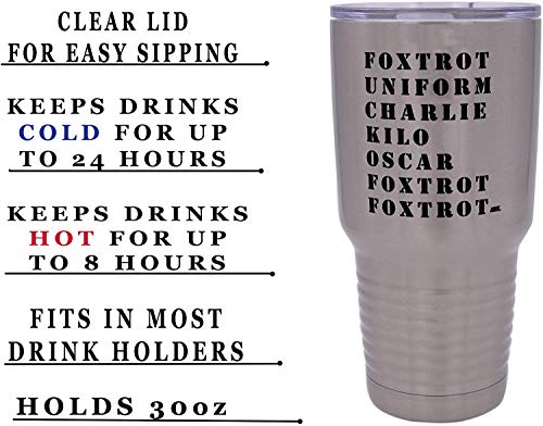 Rogue River Tactical Funny Military Acronym 30 Oz.Travel Tumbler Mug Cup w/Lid Vacuum Insulated Hot or Cold Military Veteran Gift