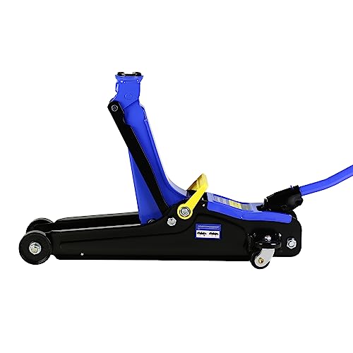 Blue Low Profile Floor Jack, Hydraulic Trolley Racing Floor Jack w/Piston Quick Lift Pump - 2 Ton Capacity, Strong Steel Floor Jack with 3.3''~15.2'' Lifting Range Height