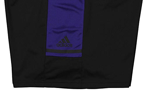 adidas Game Built Player Climalite Short with Pockets, Black- Collegiate Purple X-Large