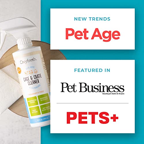 Oxyfresh Premium Crate & Cage Cleaner β Professional Dog Crate & Small Animal & Bird Cage Odor Eliminator β Quickly Cleans, Removes Poop & Deodorizes Pet Odors β Safe & Bleach Free