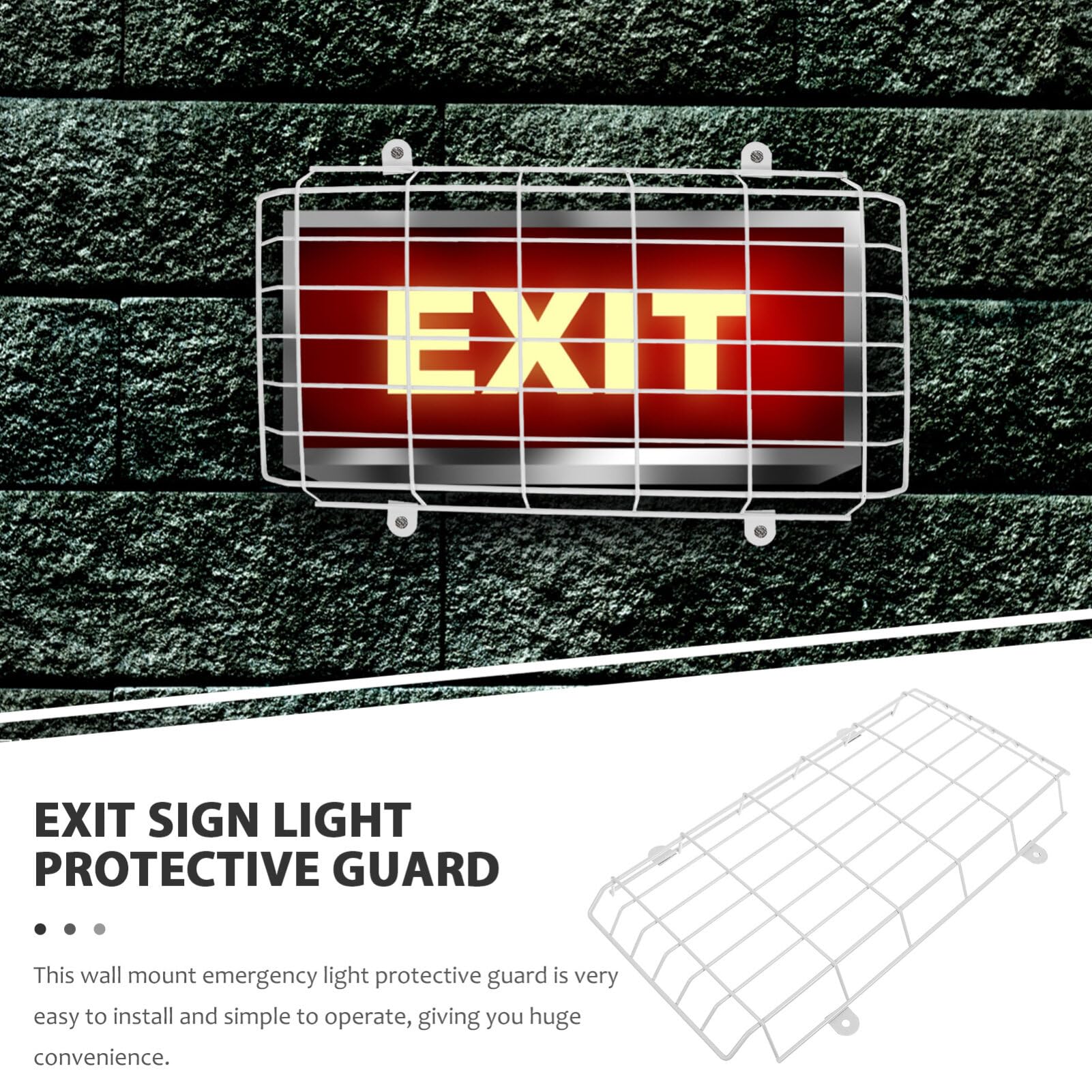 Angoily Wire Guard for Exit Sign Emergency Light Metal Wire Guard Damage Stopper Exit Sign Damage Cage Wall Mounted Emergency Signal Protective Cover (16.11X10.02X1.18 inch)
