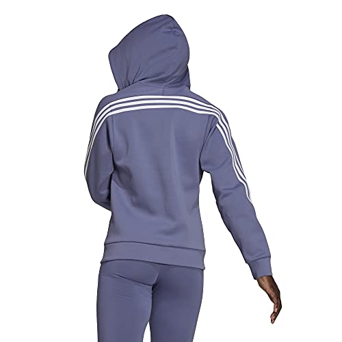 adidas Women's Sportswear Future Icons 3-Stripes Hooded Tracktop, Orbit Violet, Large