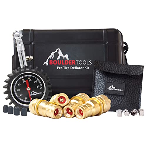 Boulder Tools Tire Deflator - 80 PSI Air Pressure Gauge - Adjustable, Automatic for Cars, Trucks & Motorcycles. Perfect tire deflator with Gauge for The Best Offroad Experience