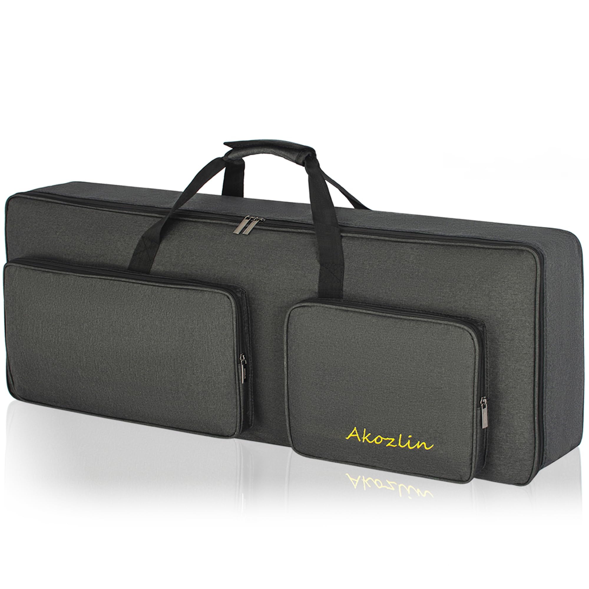 AKOZLIN 49-Key Keyboard Bag Portable Padded Keyboard Case,36.6”×14.2”×4.8” Electric Piano Keyboard Gig Bag Also Fits 54 Note Keyboard (Black)