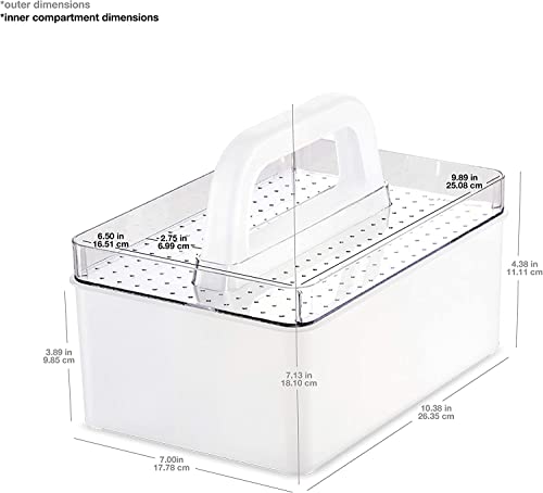 madesmart Caddy with Tray-Stack Collection Stackable, Medium, Frost