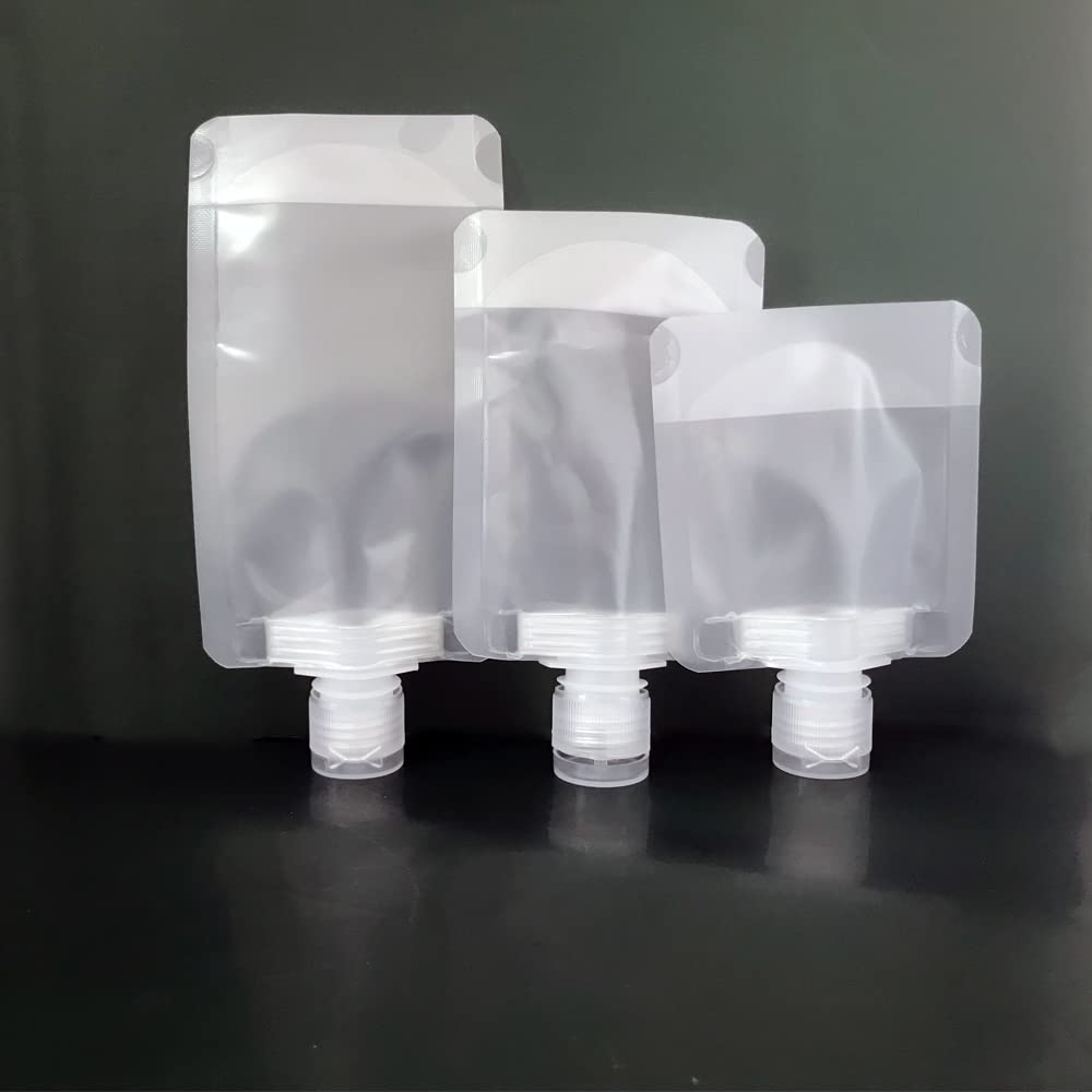 6pcs Travel Size Plastic Refillable Pouches Empty Squeeze Bag Reusable Toiletry Pouch Containers Stand Up Pouch with Spout for Liquid Cosmetic/Lotion/Shampoo/Face Wash